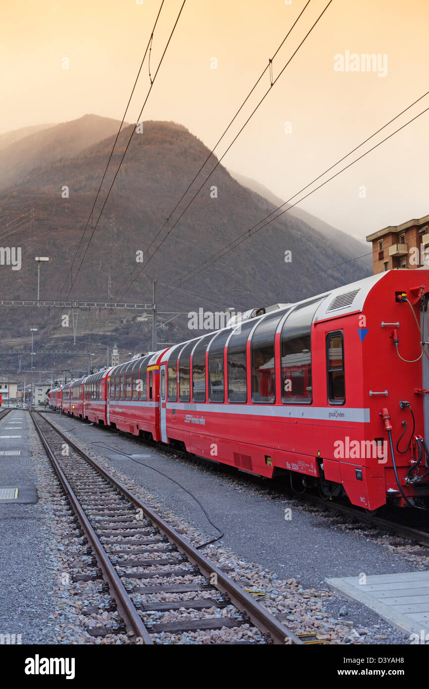 Bernina Express, the red train, Switzerland Stock Photo - Alamy