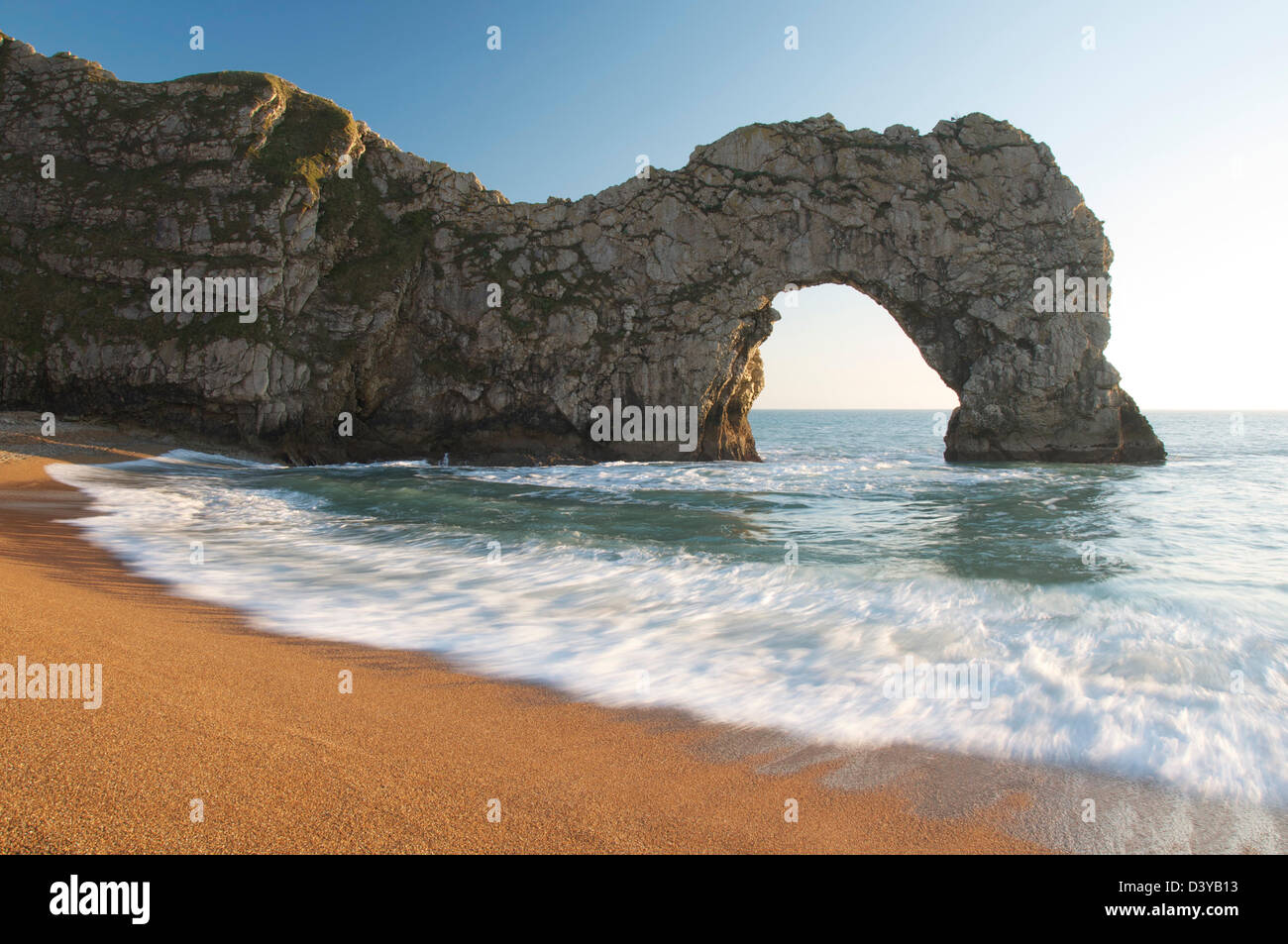 Durdle Door, in Dorset. This spectacular natural limestone arch is an ...