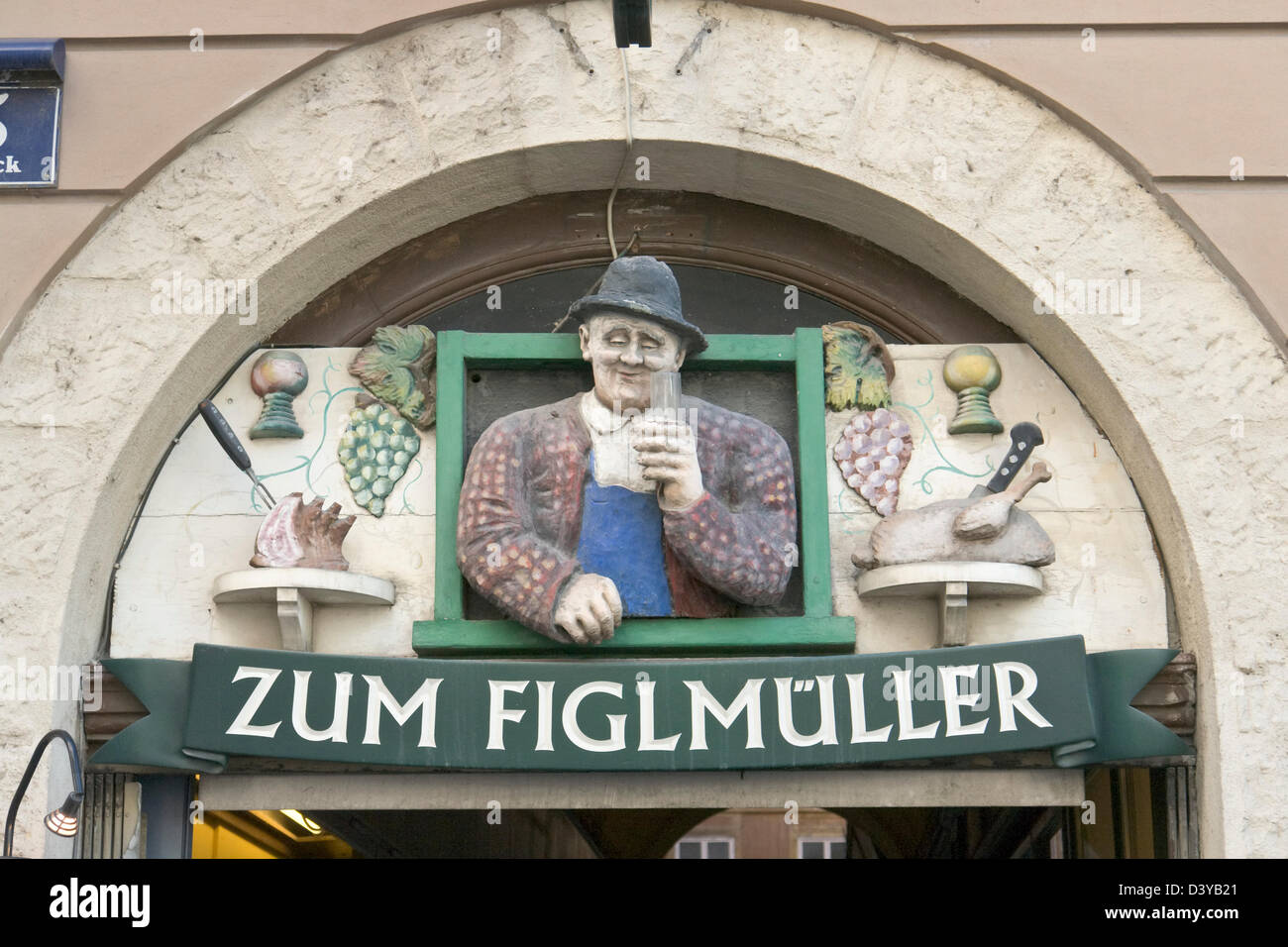 Old-style restaurant sign, Vienna Stock Photo - Alamy
