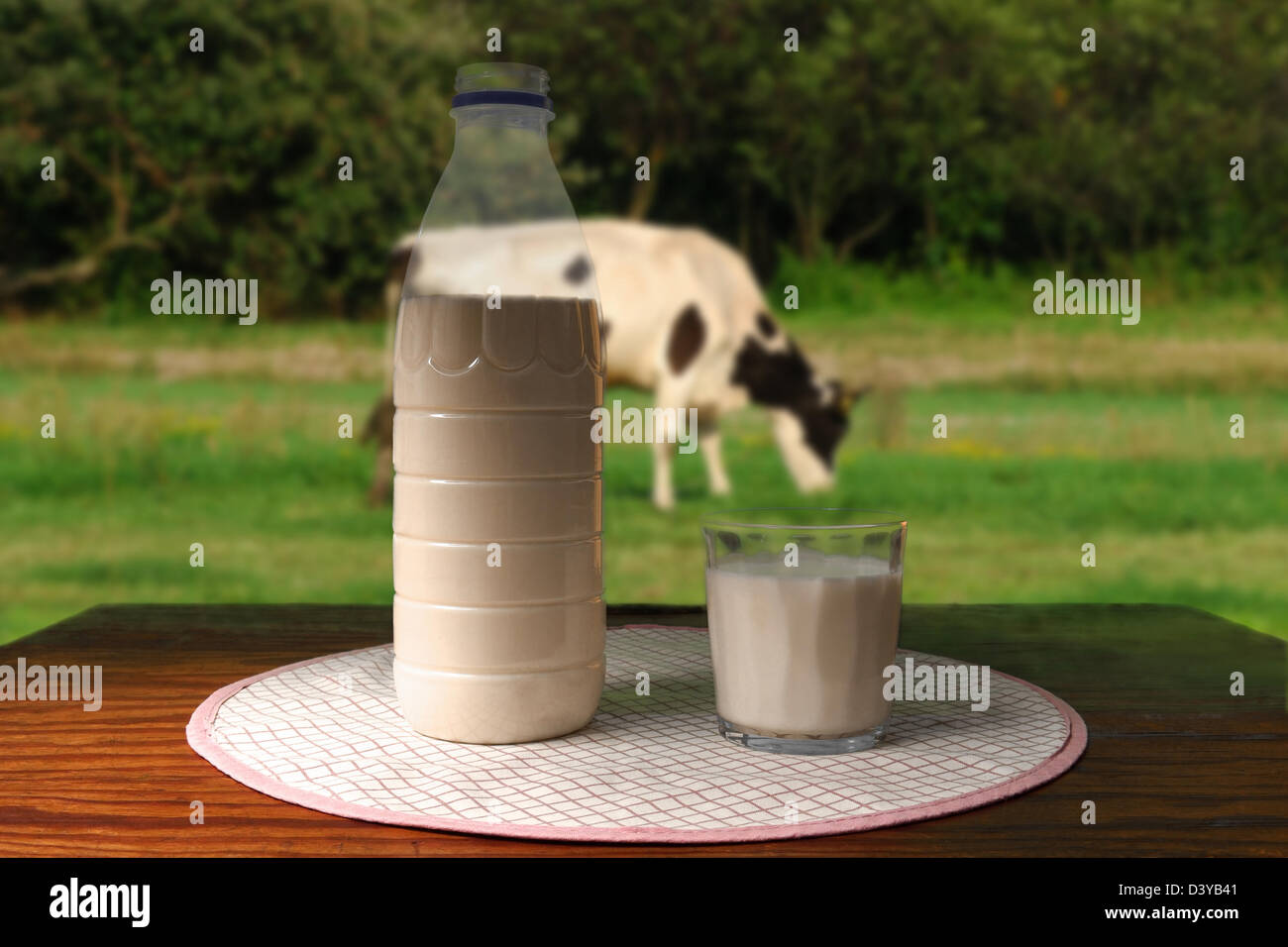 Milk on a Table Stock Photo - Alamy