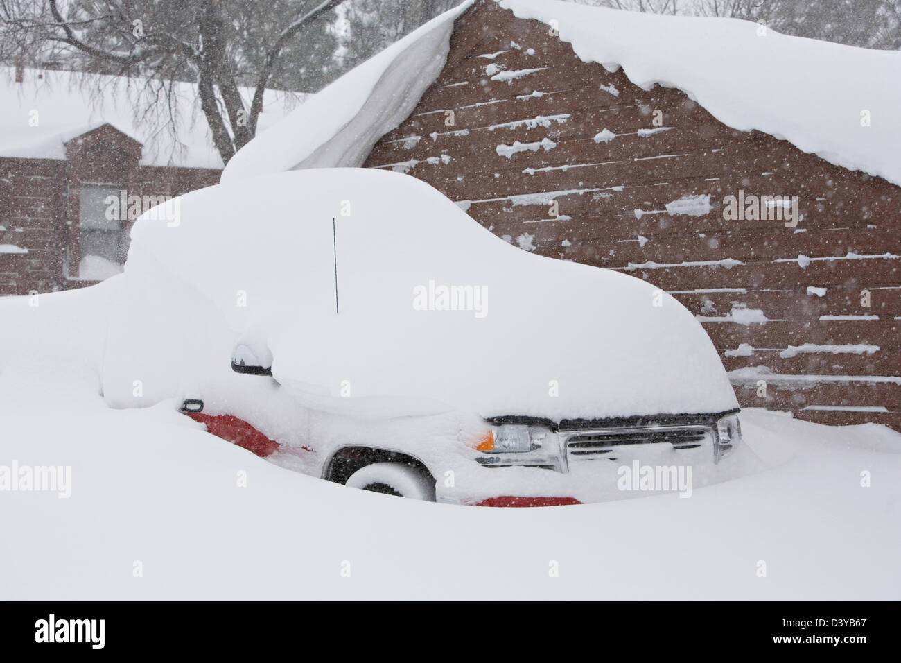 Shots from Colorado blizzard - snow covers all identifying marks on ...