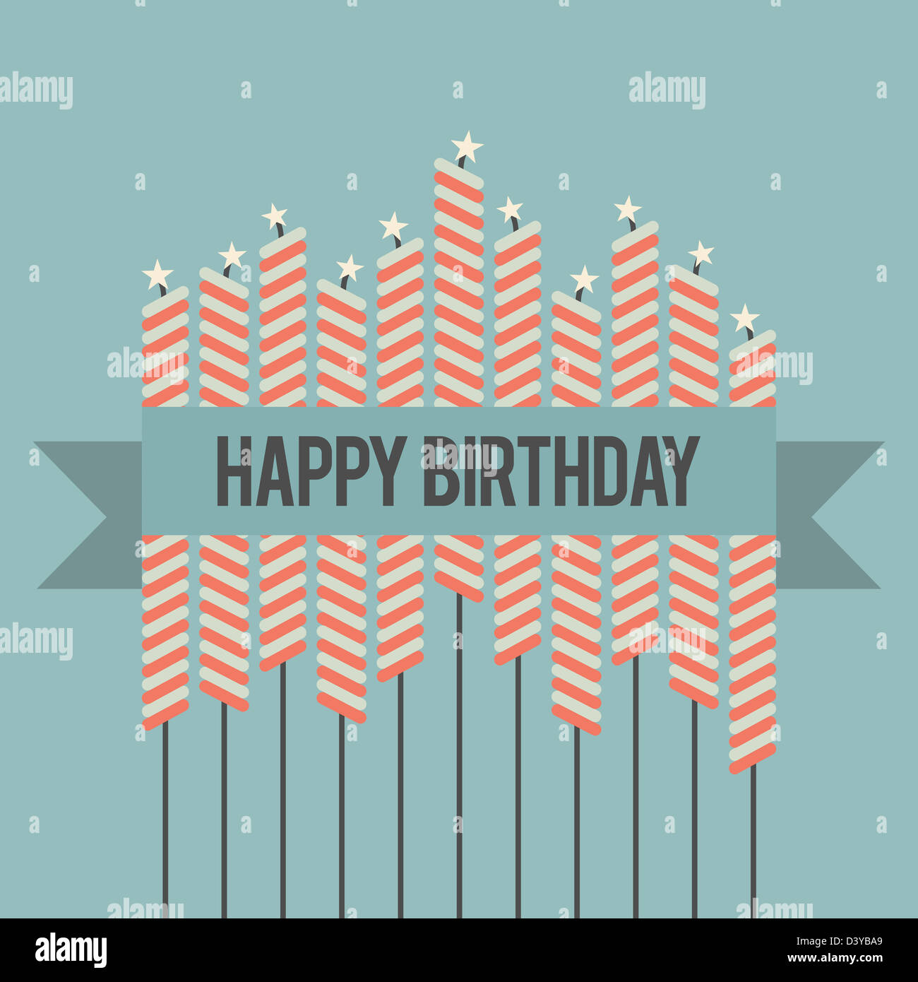 Vector illustration of a retro-themed birthday greetings Stock Photo ...