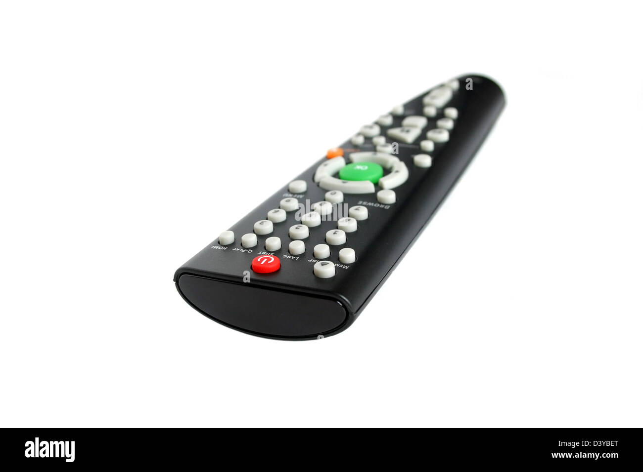 Black remote control for TV set isolated Stock Photo - Alamy