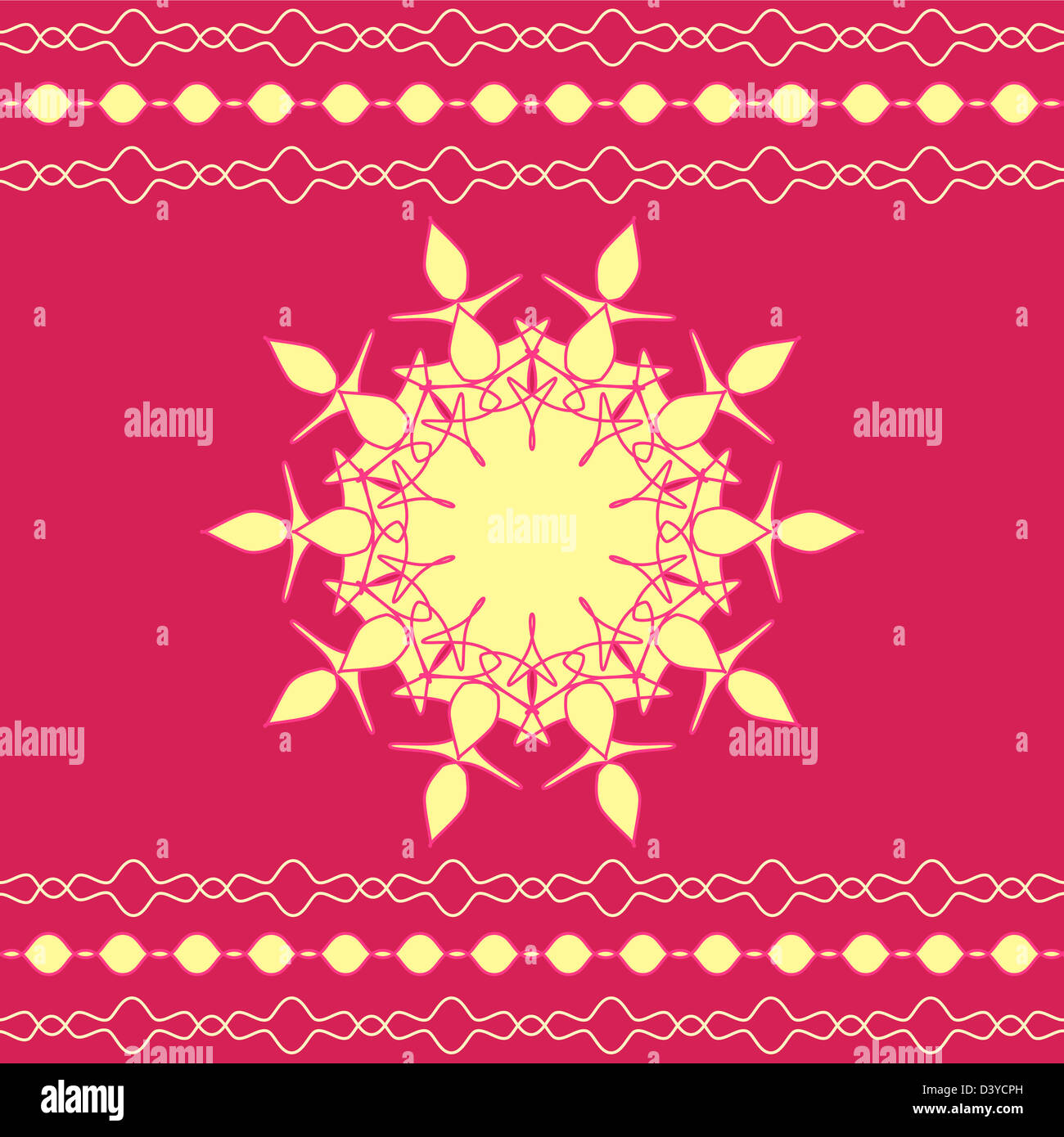 Artistic mandala design with stripes border Stock Photo - Alamy