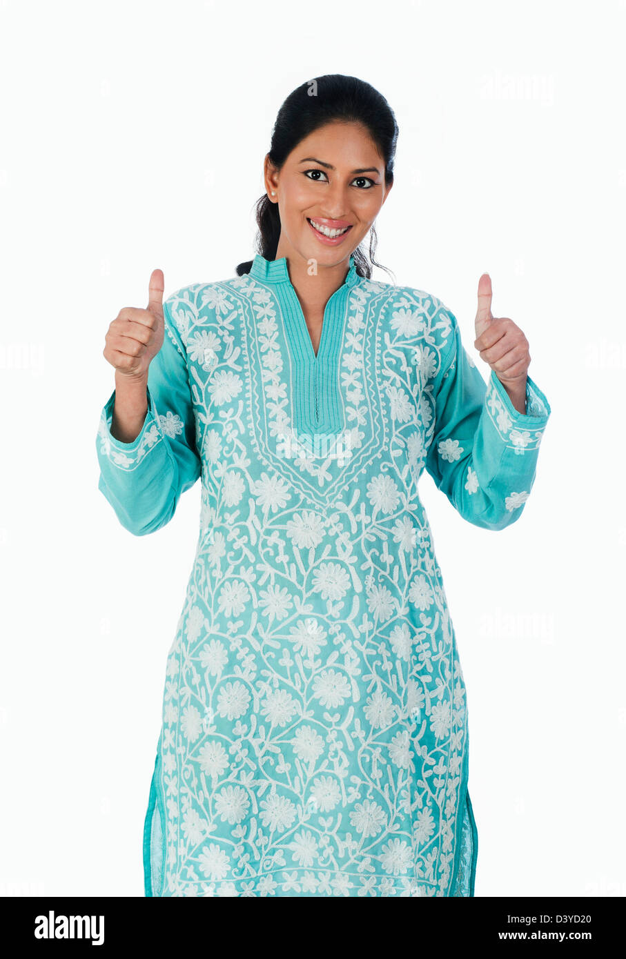 Smiling showing thumb up Cut Out Stock Images & Pictures - Alamy