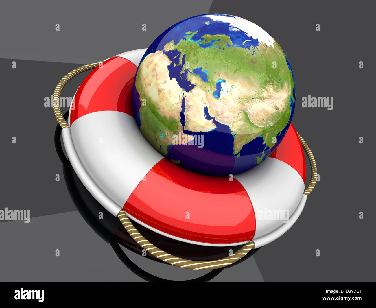 A global life belt. 3d rendered Illustration Stock Photo - Alamy