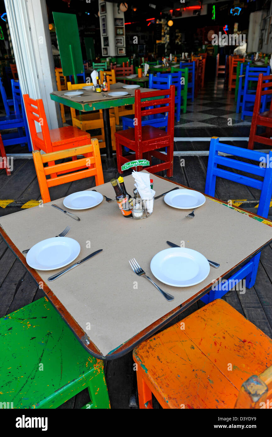 Colorful Restaurant Table Cozumel Mexico Cruise Ship Port Stock Photo ...