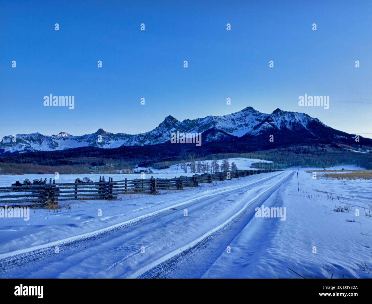 The Last Dollar Ranch in winter with a view of the Dallas Divide on the ...