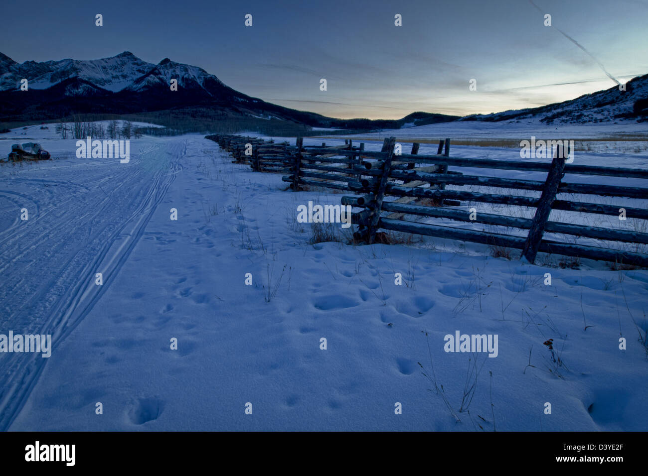 The Last Dollar Ranch in winter with a view of the Dallas Divide on the ...