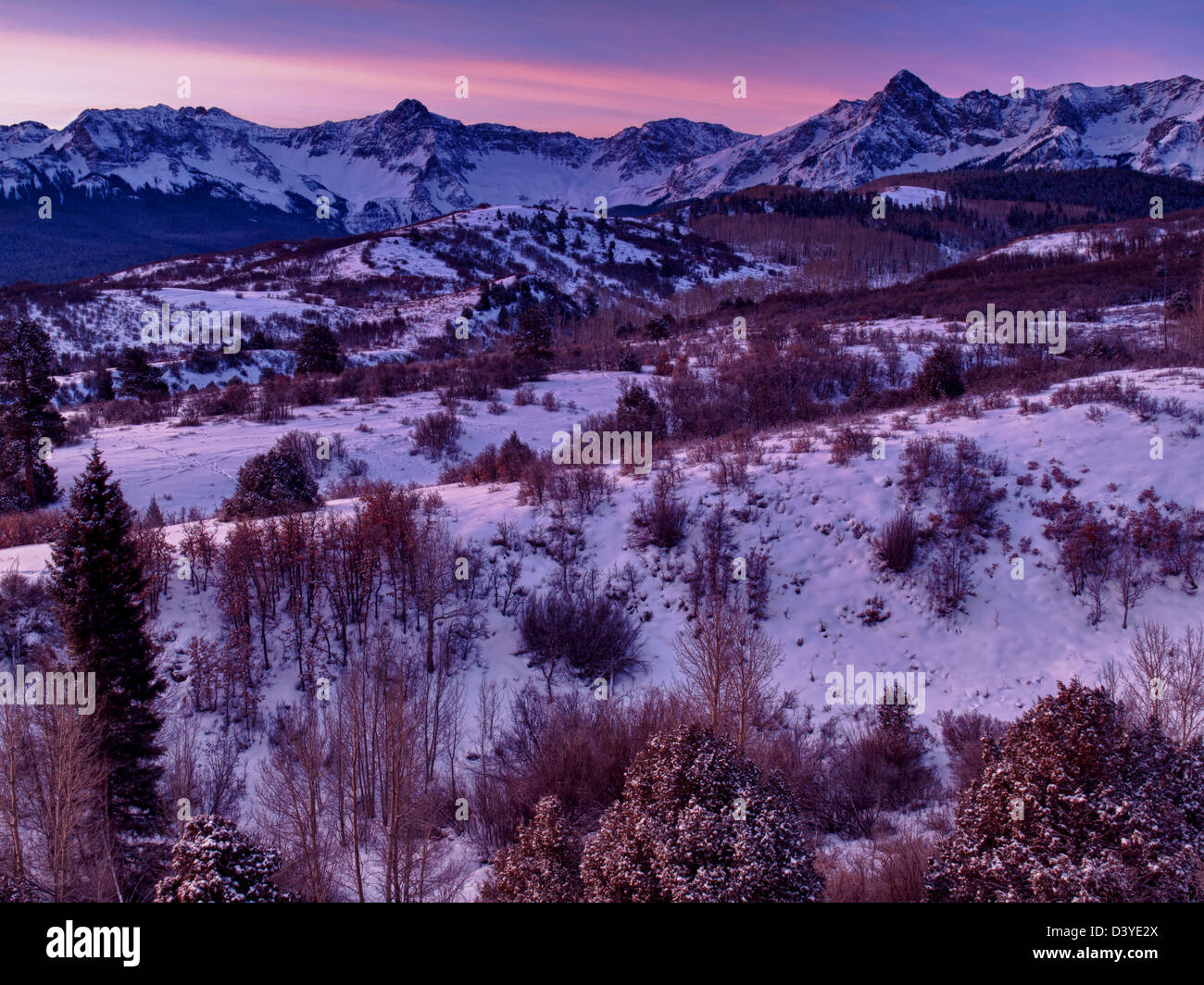 Spectacular Dallas Divide on a winter morning Stock Photo - Alamy