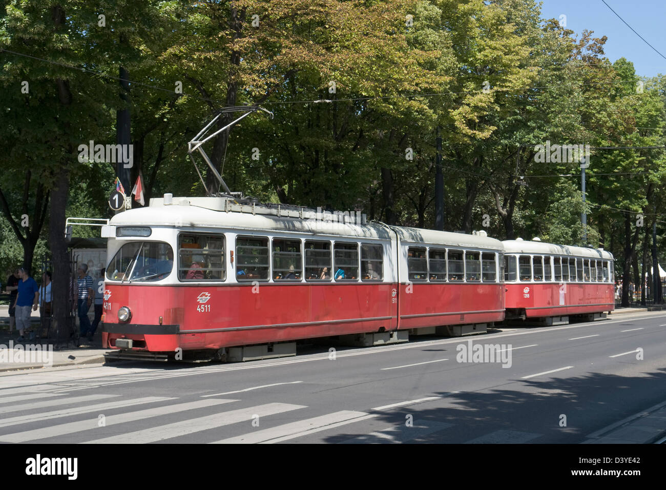 Tramway carriage in Vienna Stock Photo - Alamy