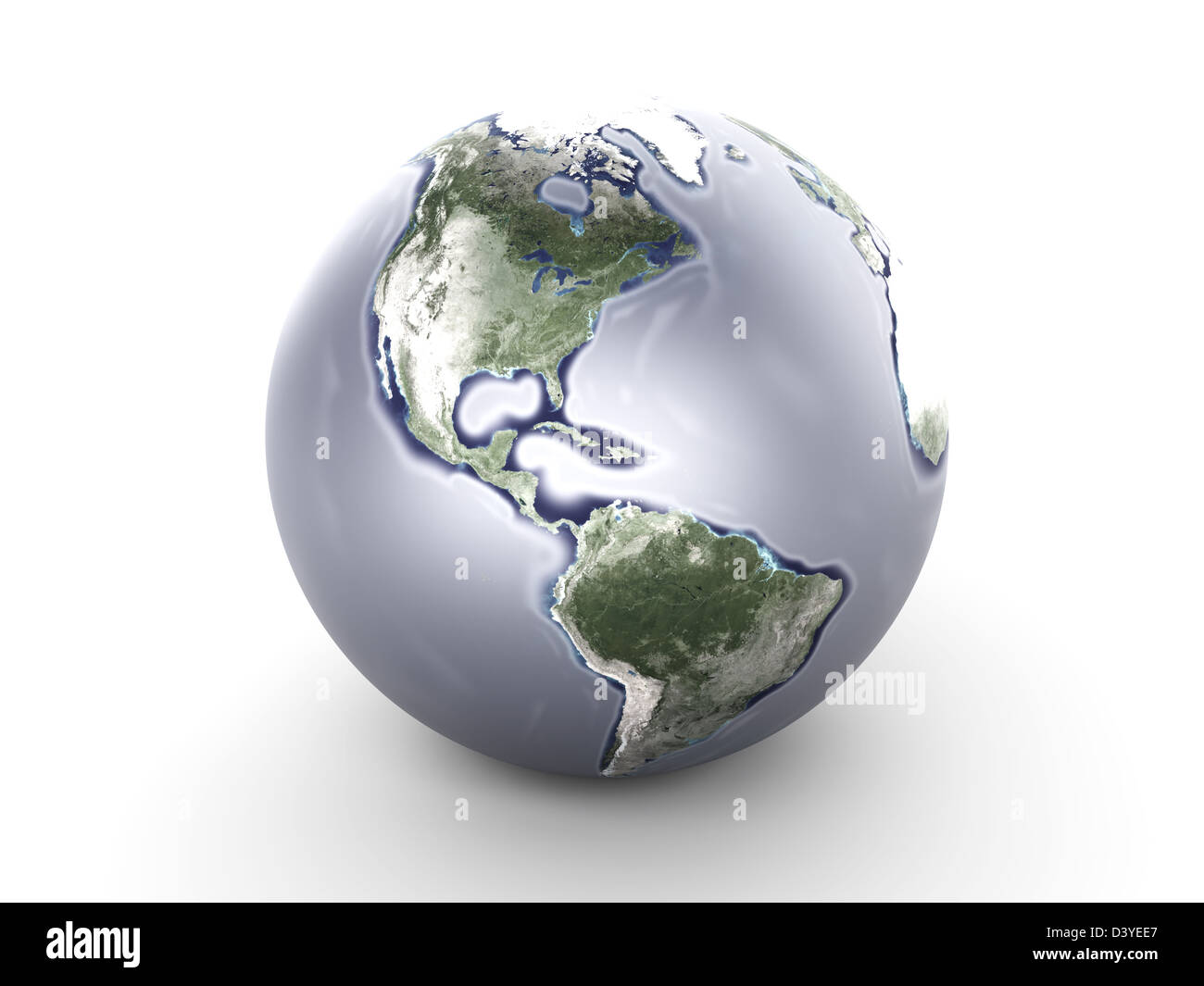 A metallic globe. 3D rendered Illustration Stock Photo - Alamy