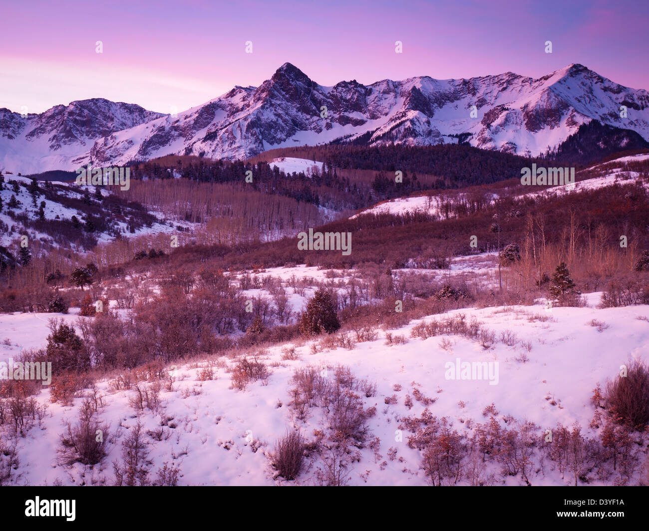 Spectacular Dallas Divide on a winter morning Stock Photo - Alamy