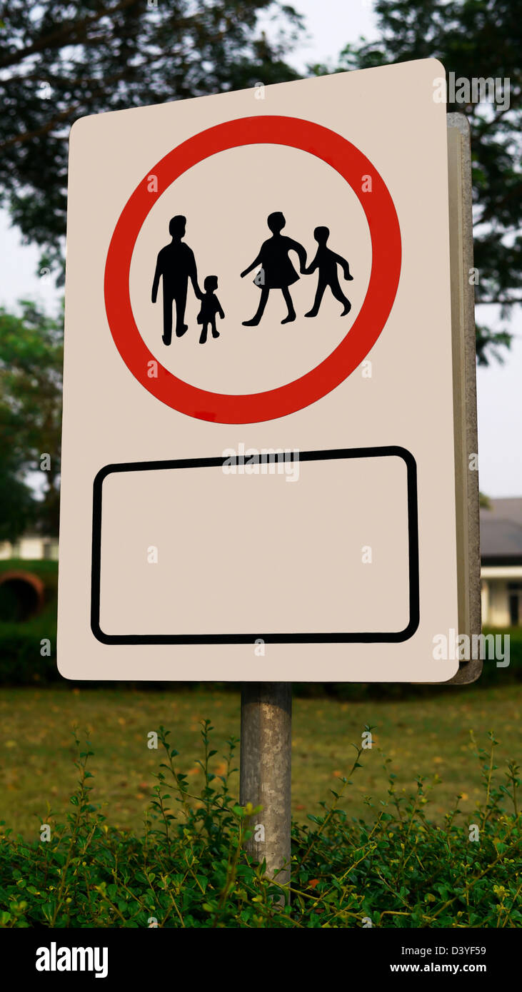 Sign or Symbol of School Zone or Children Zone Stock Photo - Alamy