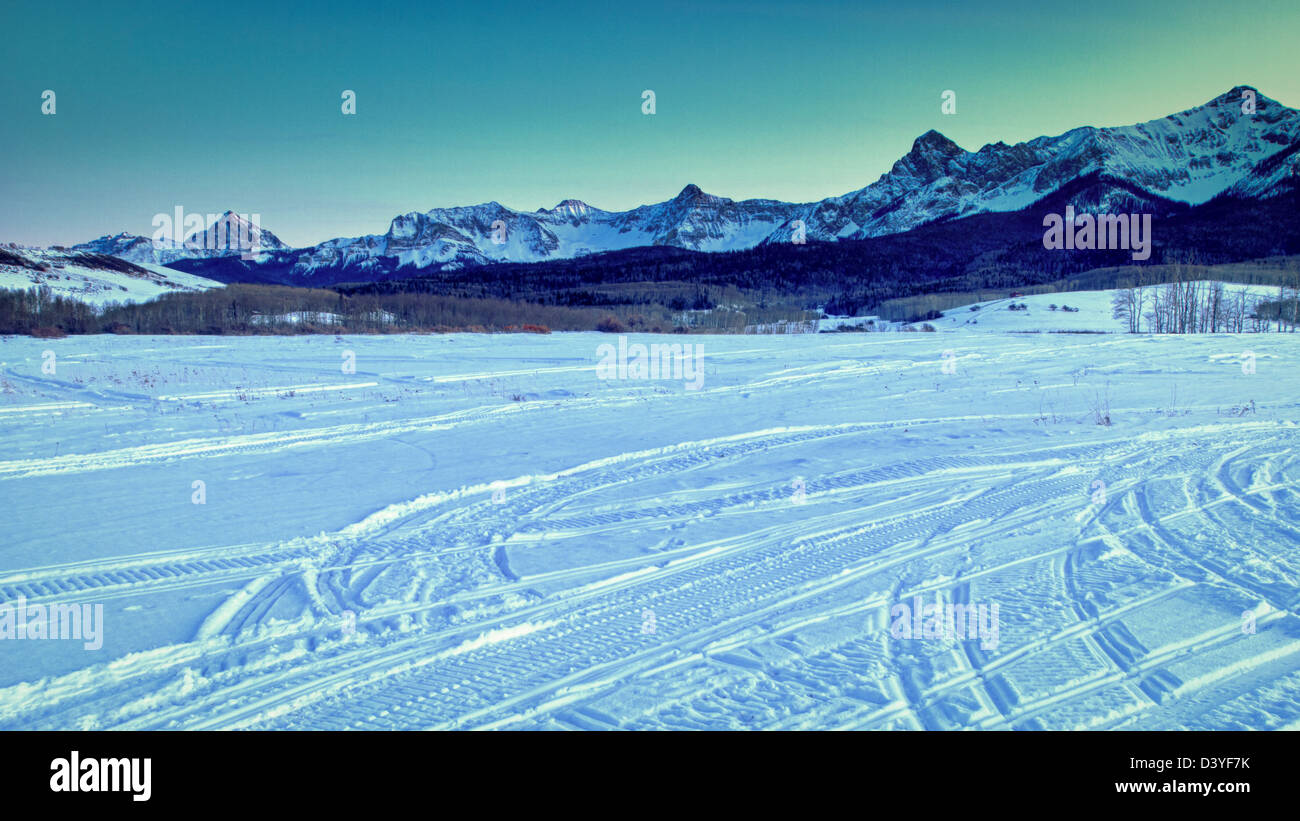The Last Dollar Ranch in winter with a view of the Dallas Divide on the ...