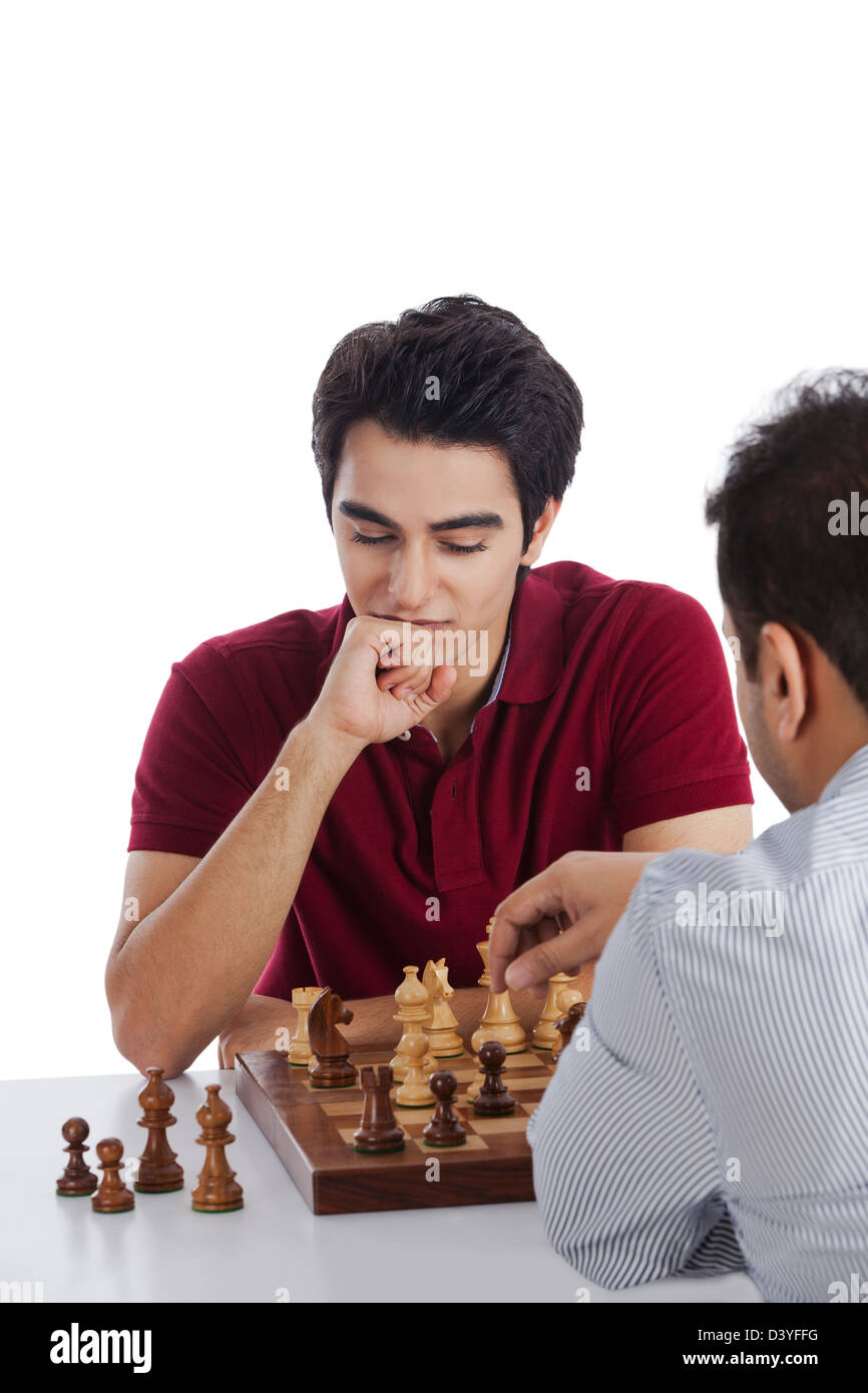 Two men playing chess Stock Photo - Alamy