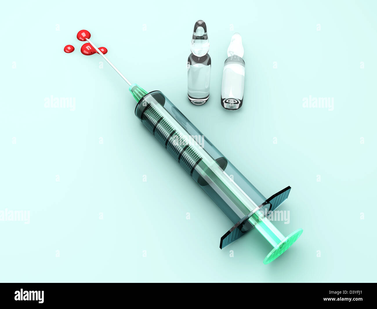 A medical syringe. 3D rendered Illustration Stock Photo - Alamy