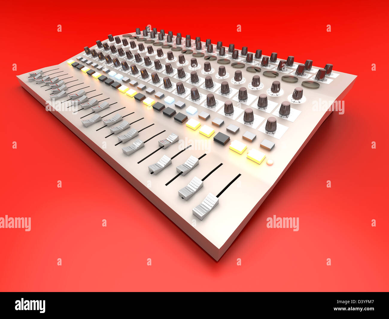 A Mixing board. 3D rendered illustration Stock Photo - Alamy