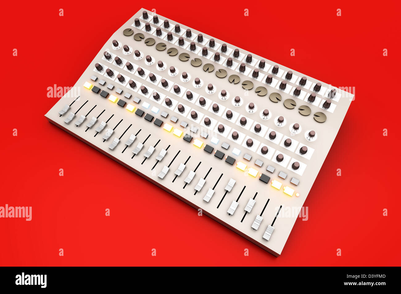 A Mixing board. 3D rendered illustration Stock Photo - Alamy