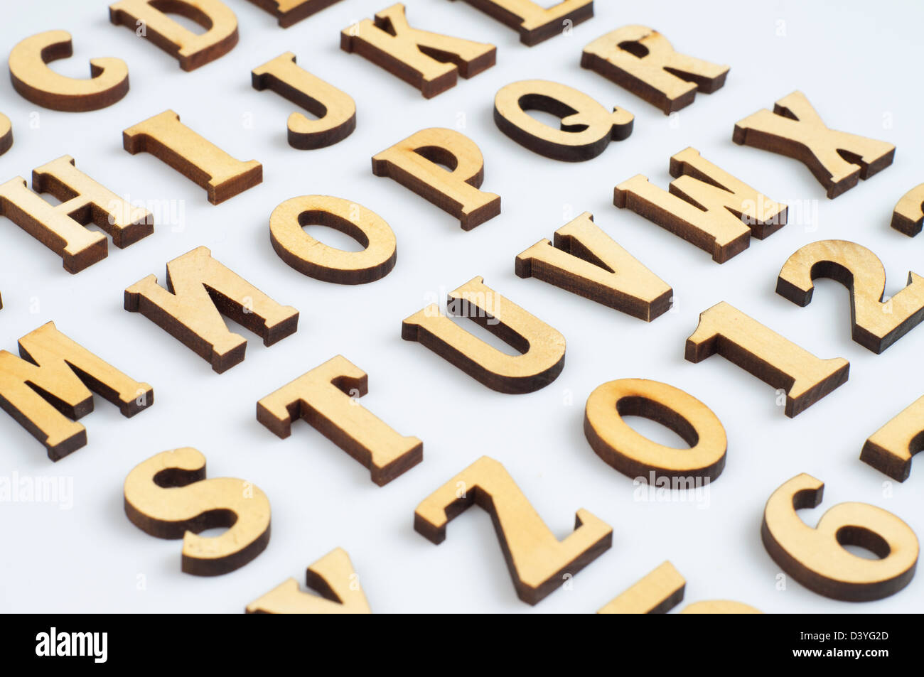 Close-up wooden letters isolated on white background Stock Photo - Alamy