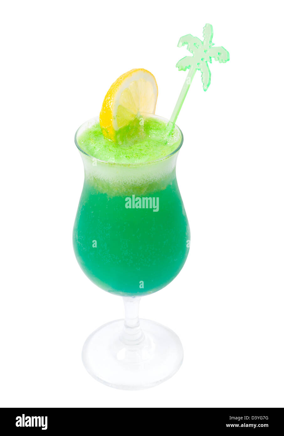 Green Alcoholic Cocktails on a white background (isolated with path ...