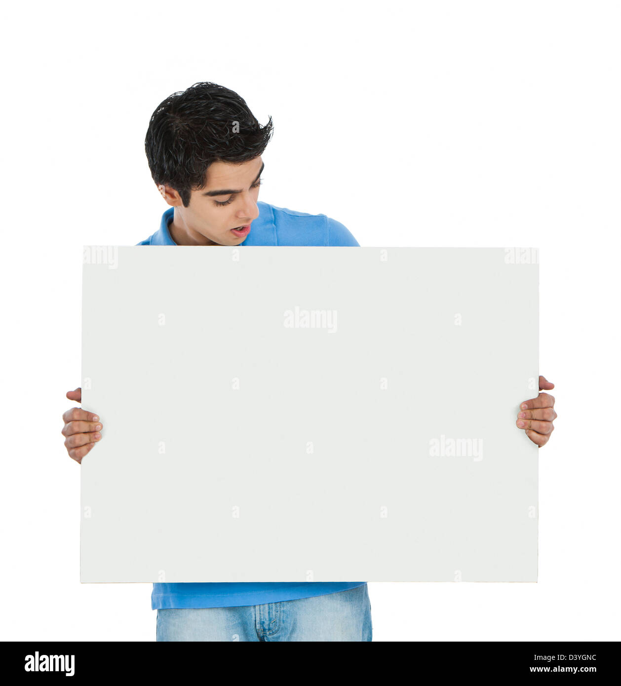 Man looking at a whiteboard Stock Photo - Alamy