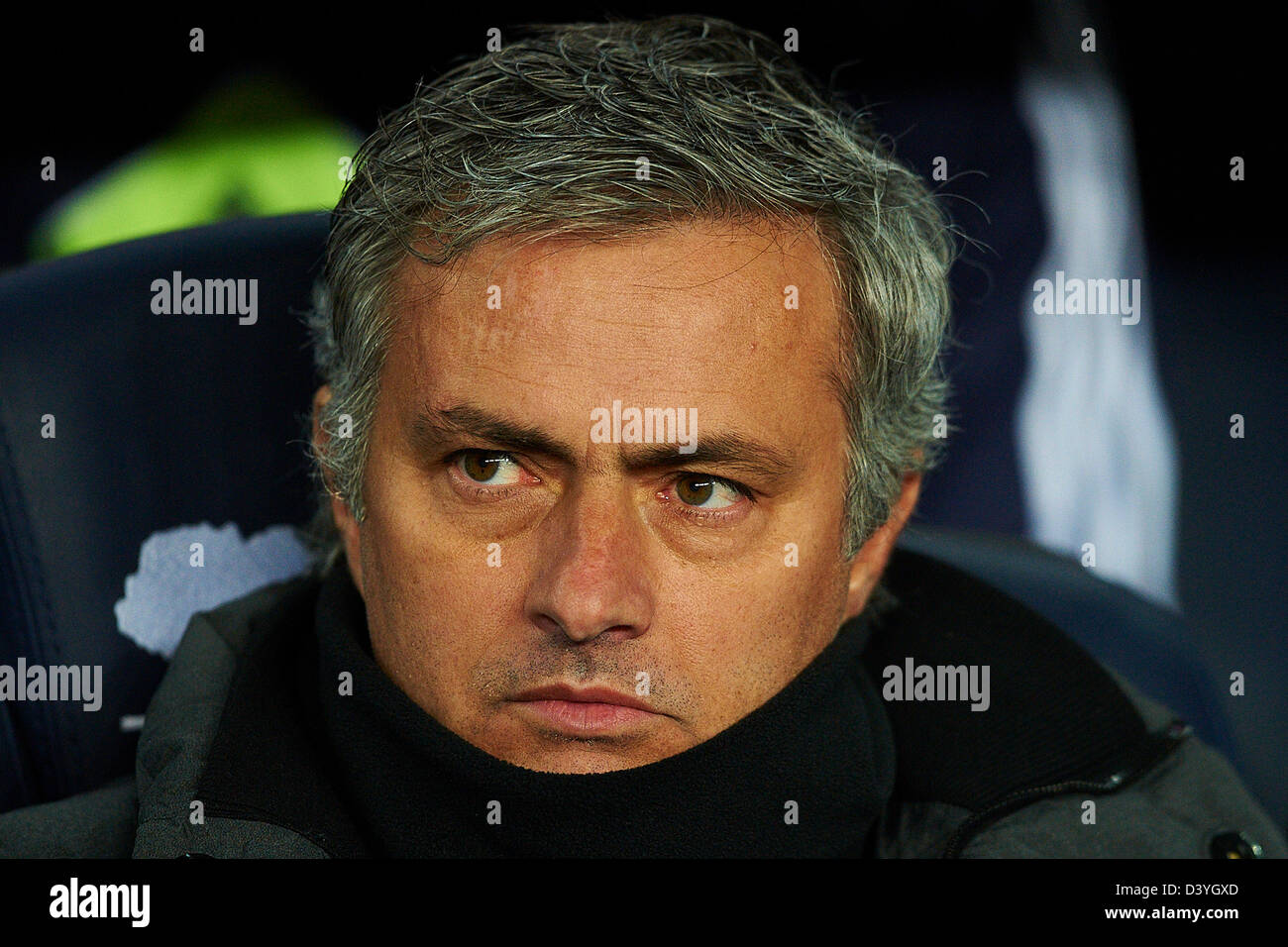Barcelona, Spain. 26th February 2013. Jose Mourinho (coach Real Madrid ...