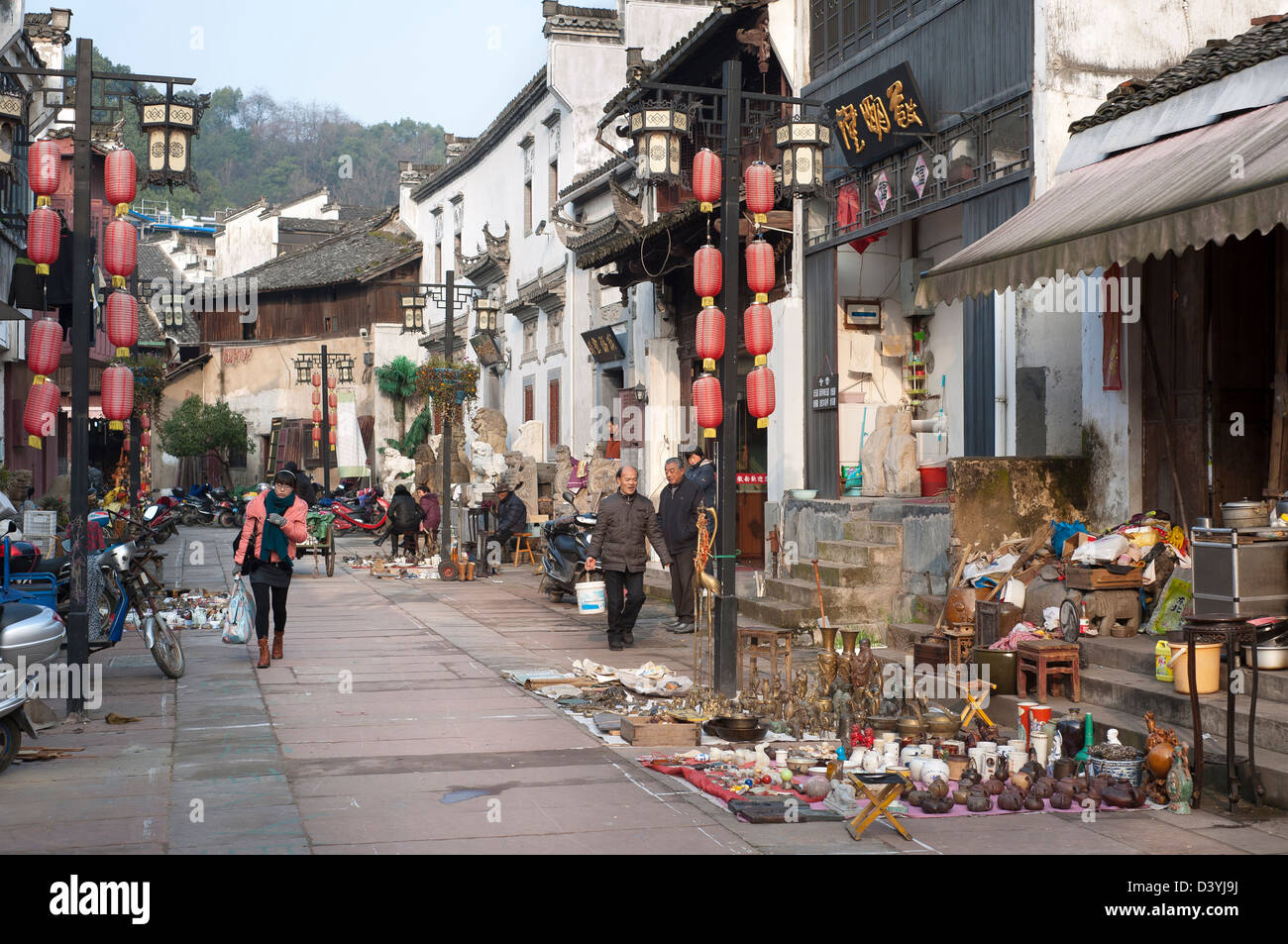 Antique stall in Tunxi old town, Anhui Province, China Stock Photo - Alamy