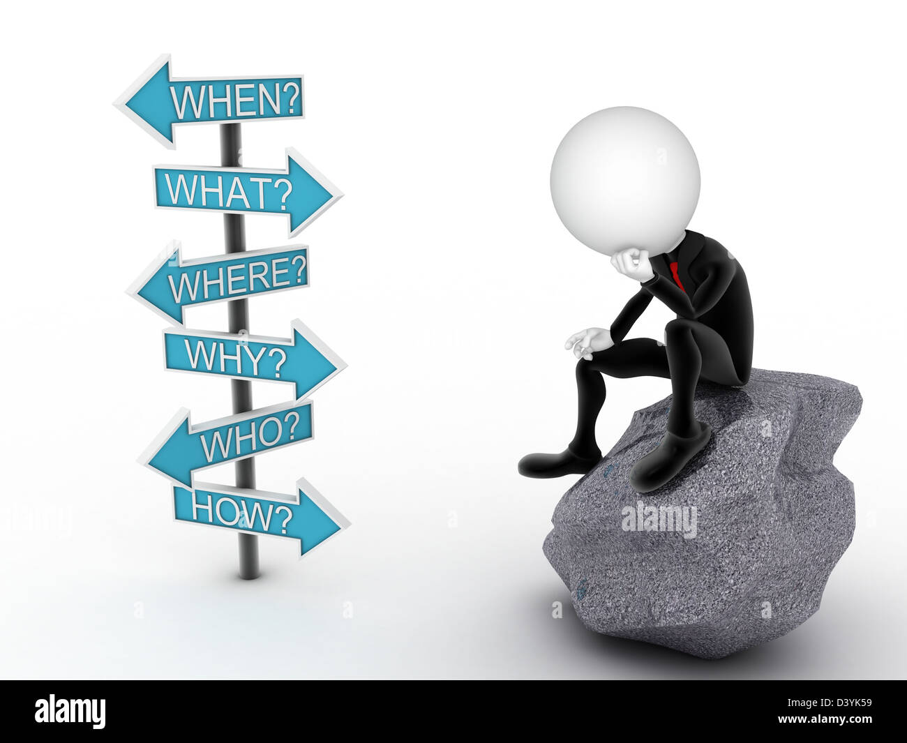 Businessman many question mark hi-res stock photography and images - Alamy