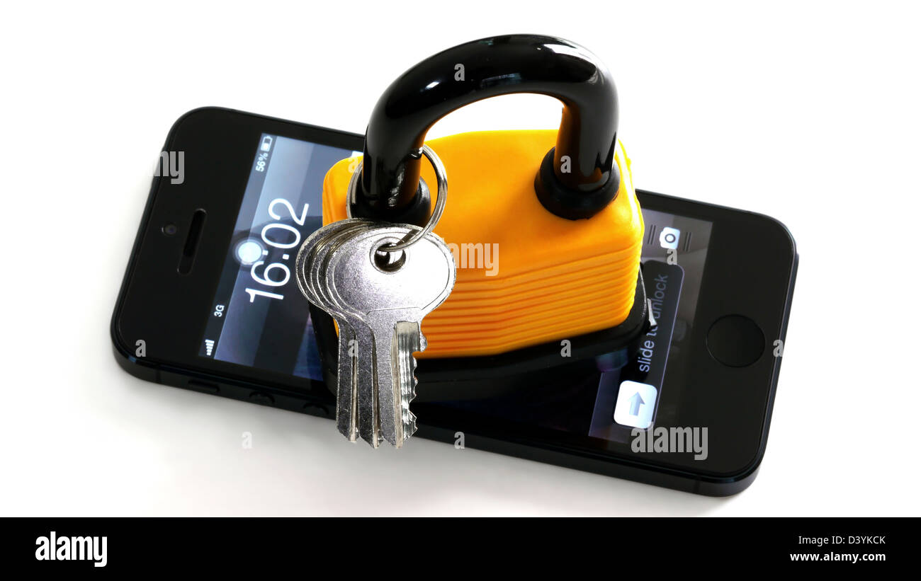 Master Key on Smart Phone Stock Photo - Alamy