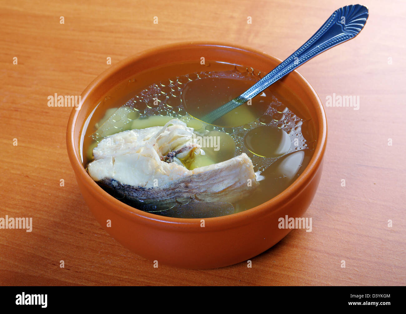 Ukha. Russian home traditional fish soup Stock Photo - Alamy