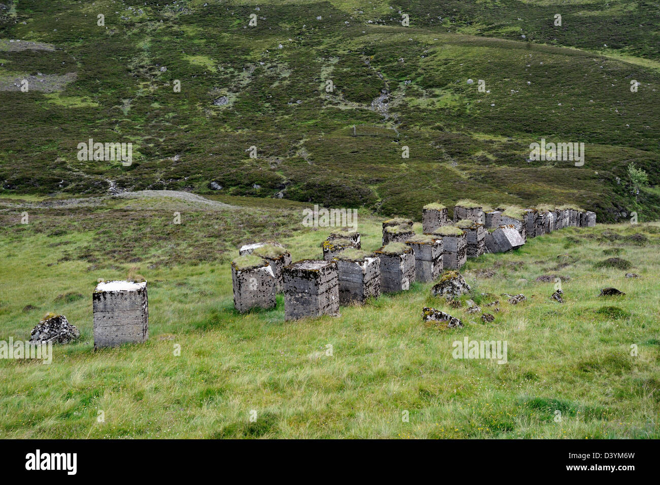 The Cowie Line anti-tank traps. Devil's Elbow, A93 road. Glenshee ...