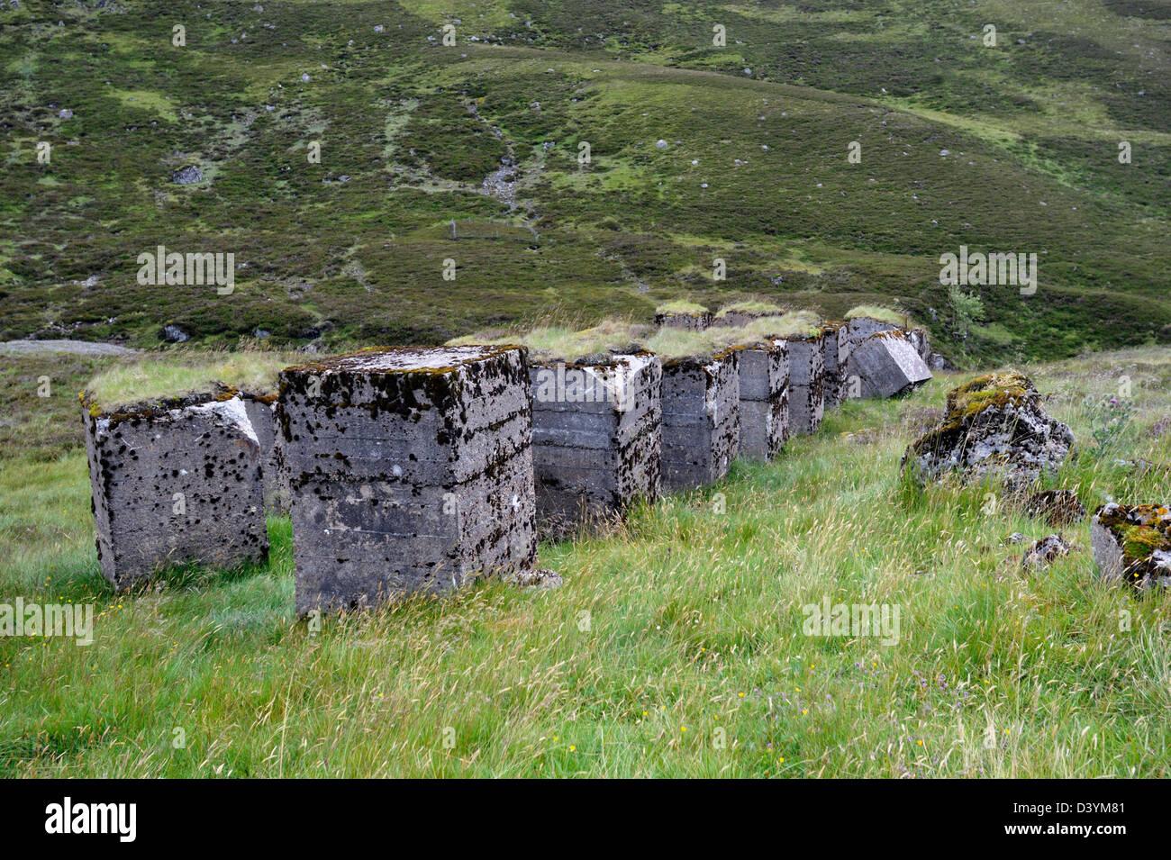 The Cowie Line anti-tank traps. Devil's Elbow, A93 road. Glenshee ...