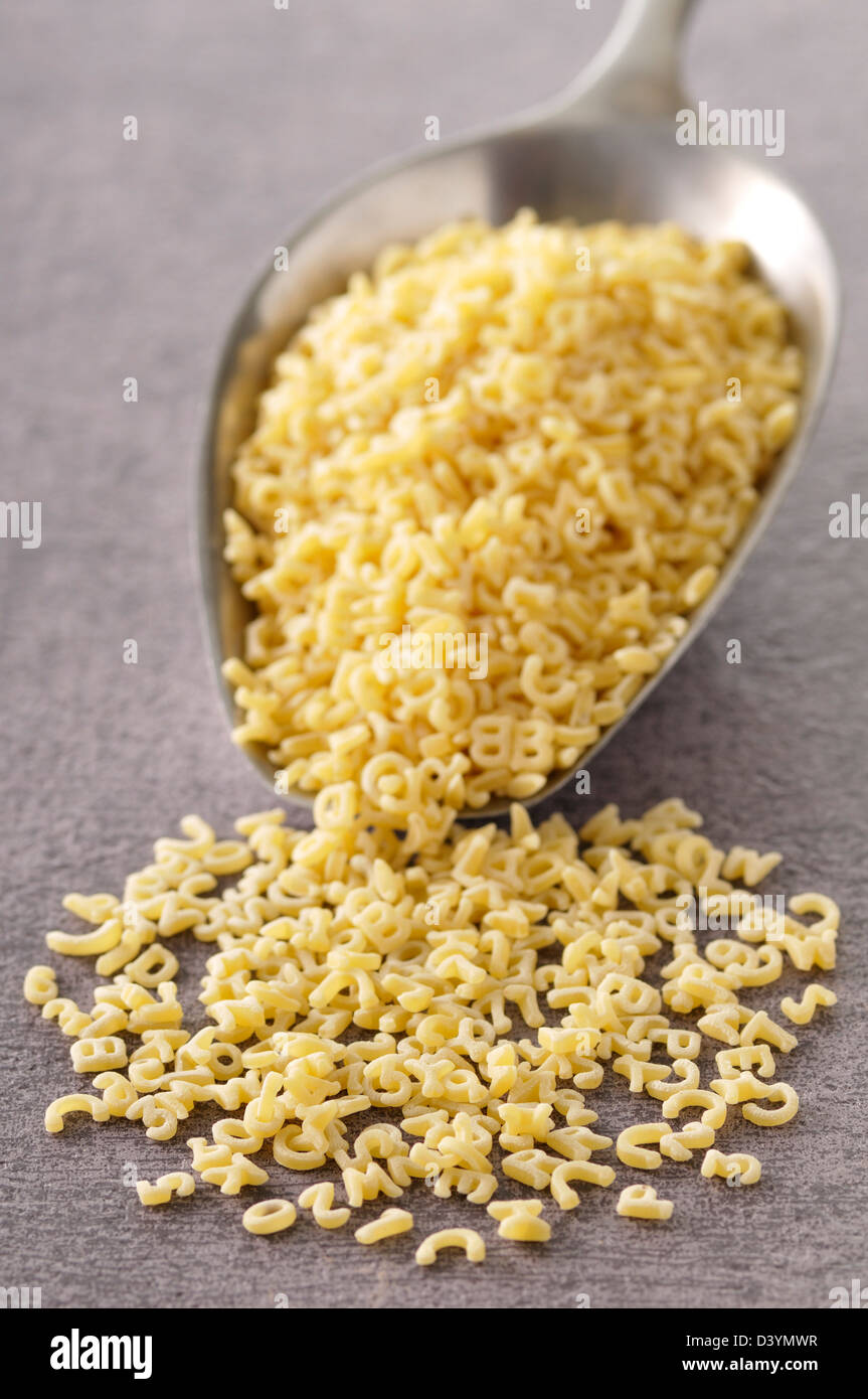 Alphabet and Numbers Noodles Stock Photo - Alamy