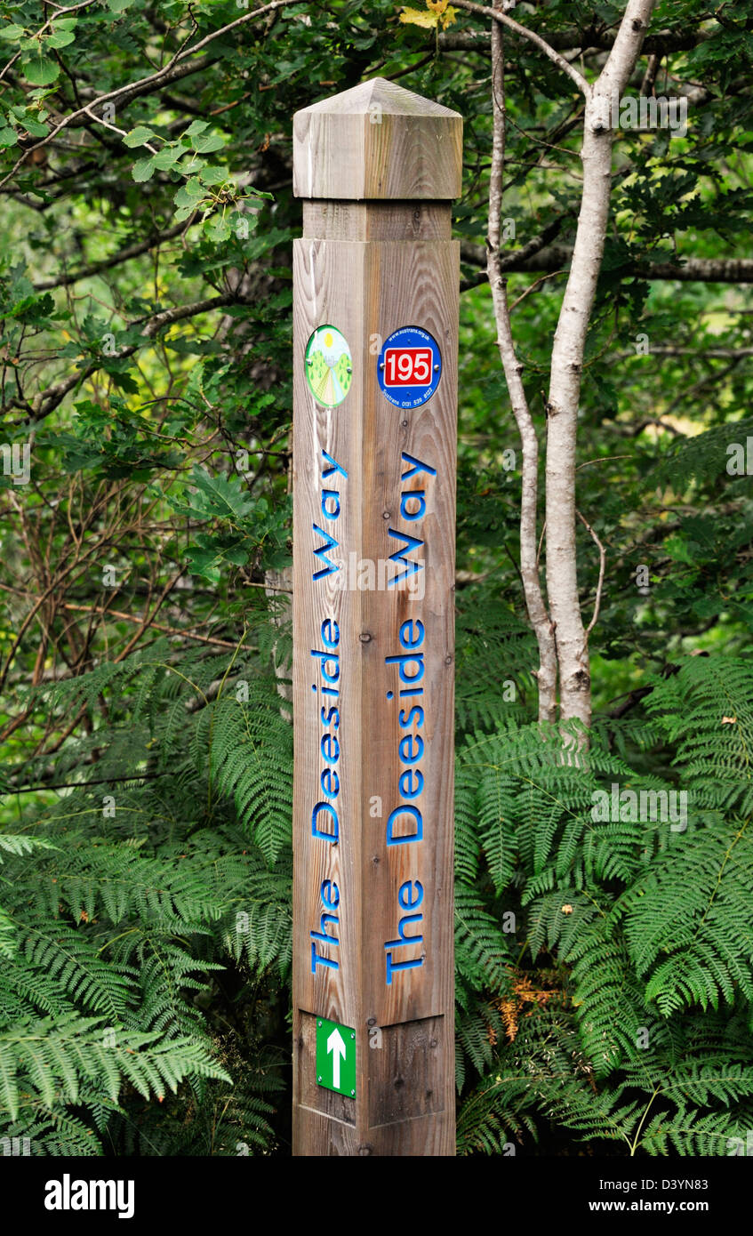 Waymark post. The Deeside Way. Cambus o'May, Aberdeenshire, Scotland ...