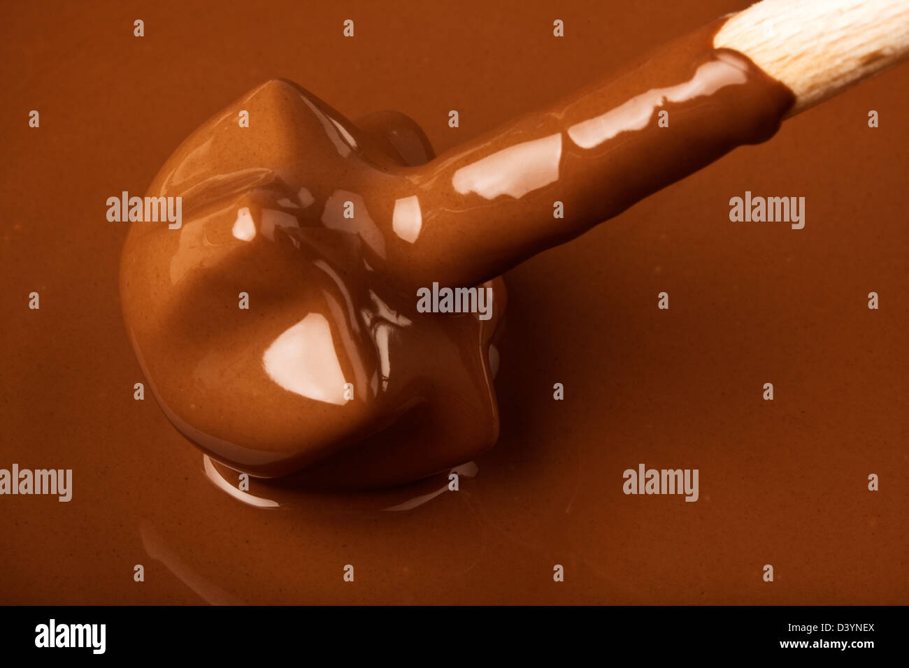 closeup of wooden querl in liquid chocolate Stock Photo - Alamy