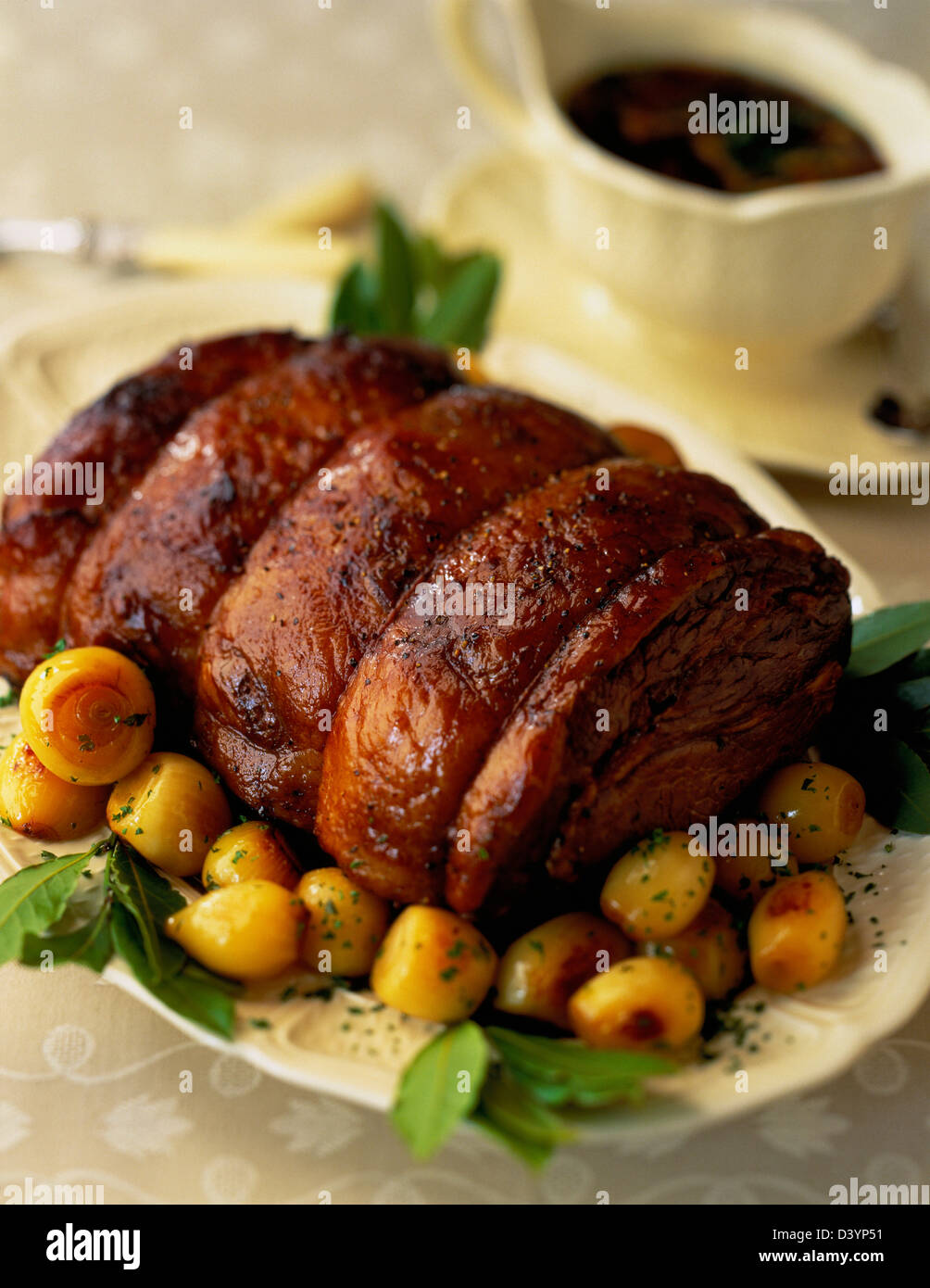 Roast Beef on Platter Stock Photo - Alamy