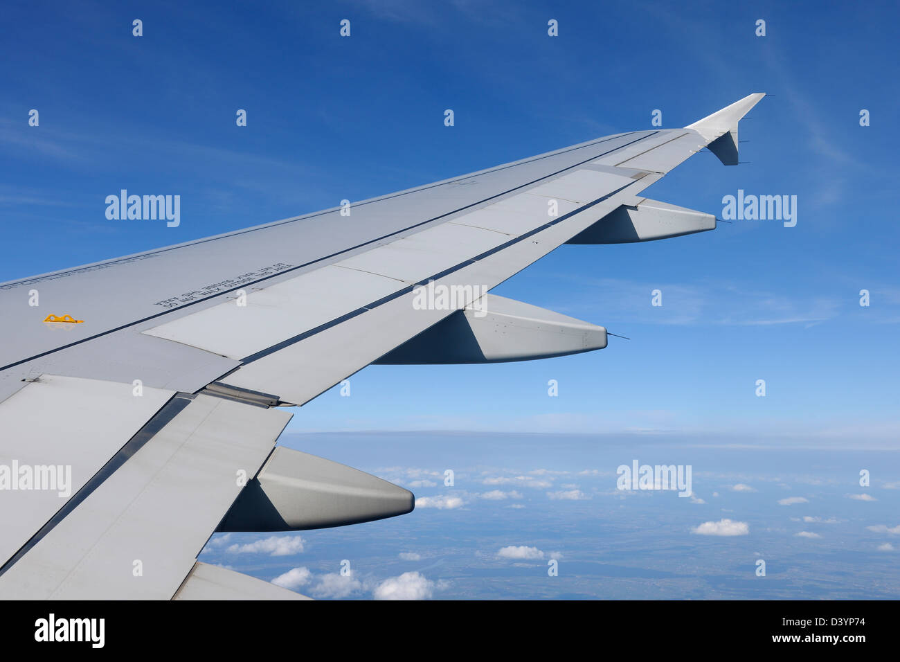 Airplane Wing, Flying Over Europe Stock Photo - Alamy