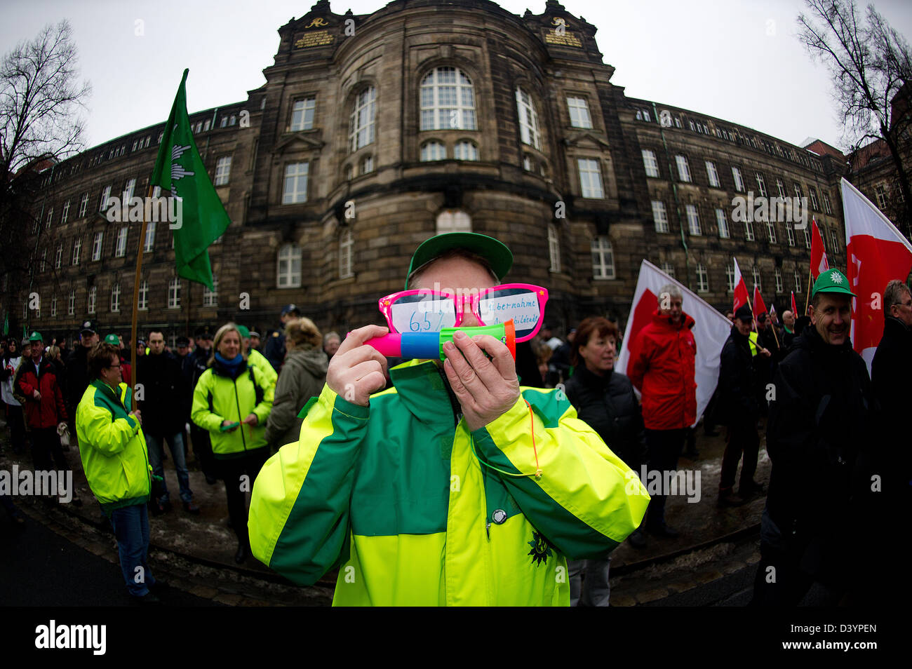Dresden, Germany. 26th February 2013. Police officers Torsten Scheller ...