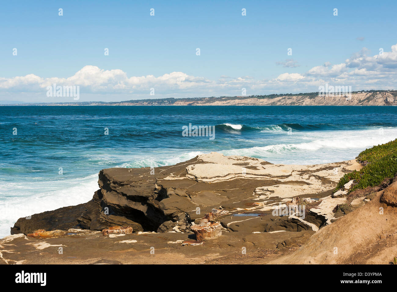 The Pacific Ocean Coastline and Waterfront at La Jolla Cove San Diego ...