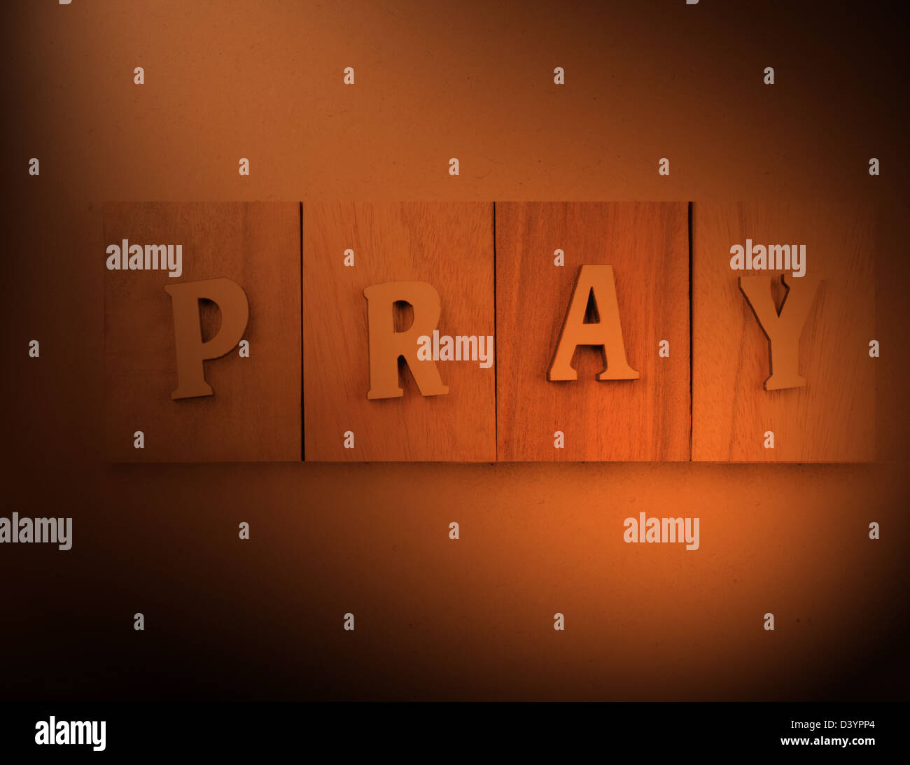 pray word in cutting wooden, isolated on white Stock Photo - Alamy