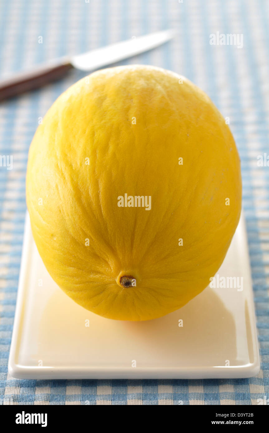 Close-up of Canary Melon Stock Photo - Alamy