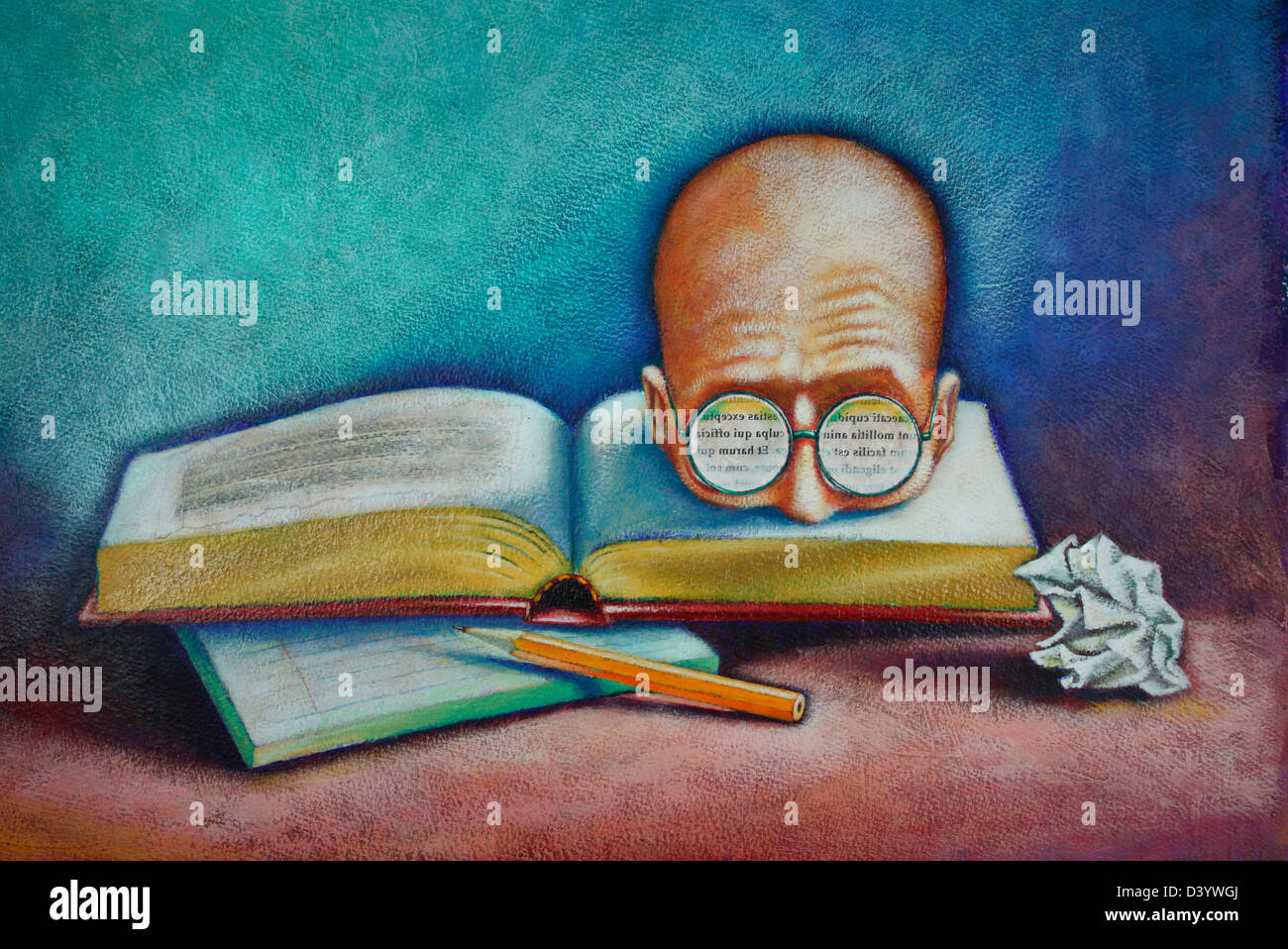 The bookworm painting hi-res stock photography and images - Alamy