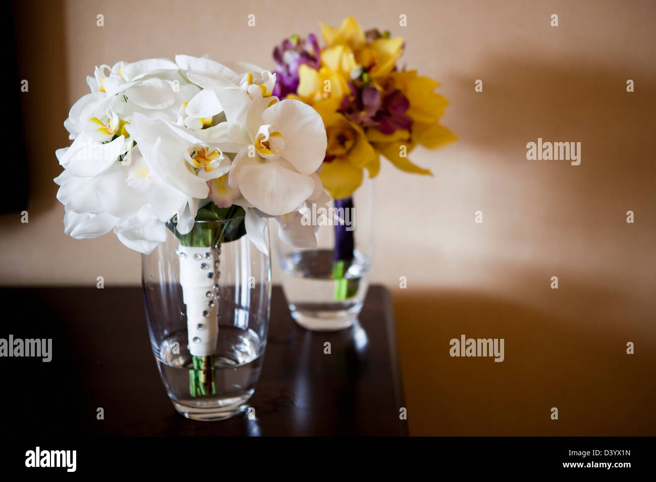 Bouquets in Vases Stock Photo - Alamy