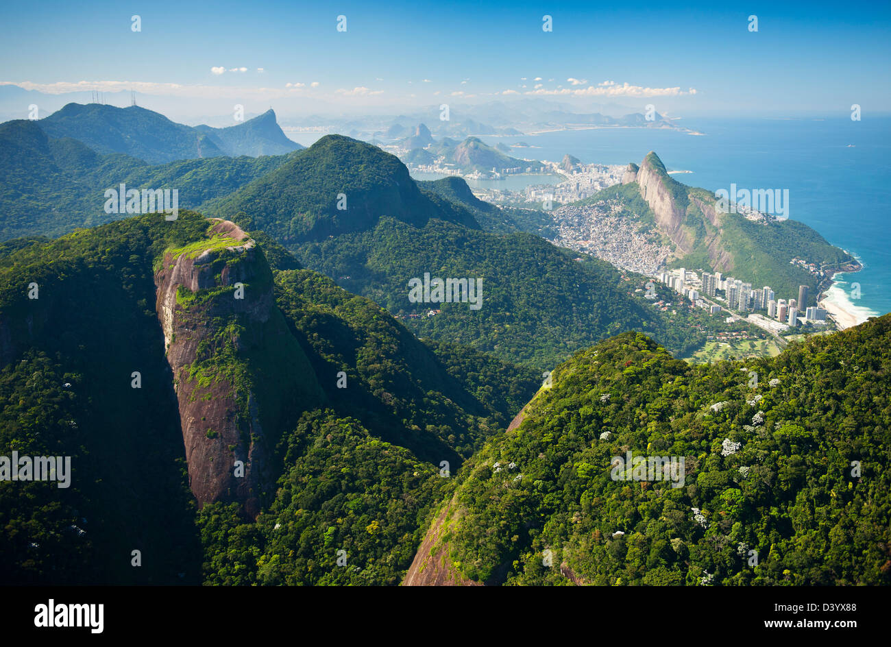 Aerial View of Atlantic Forest above Rio de Janeiro, Brazil Stock Photo ...