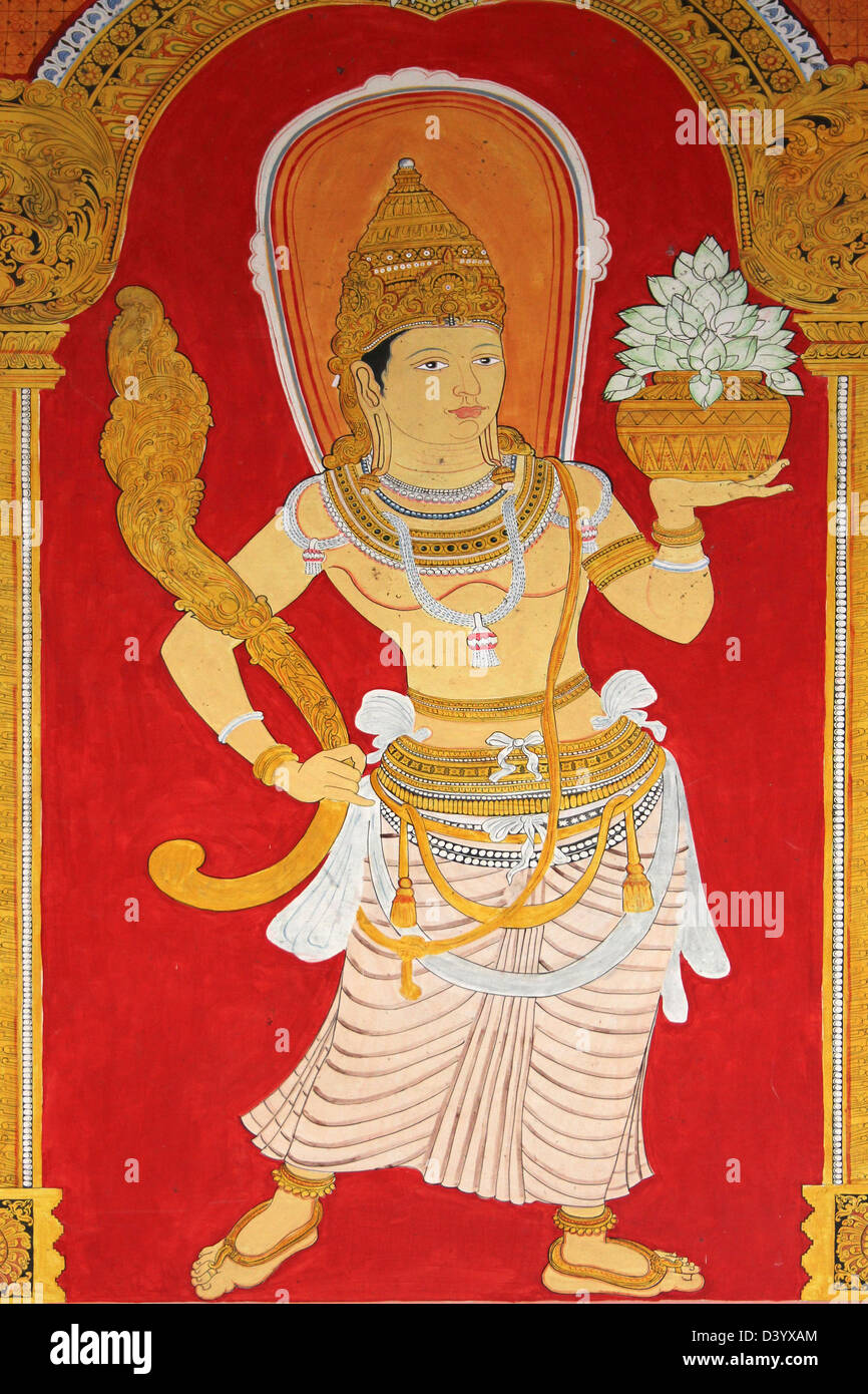 Painting In The Temple Of The Tooth, Kandy Stock Photo - Alamy