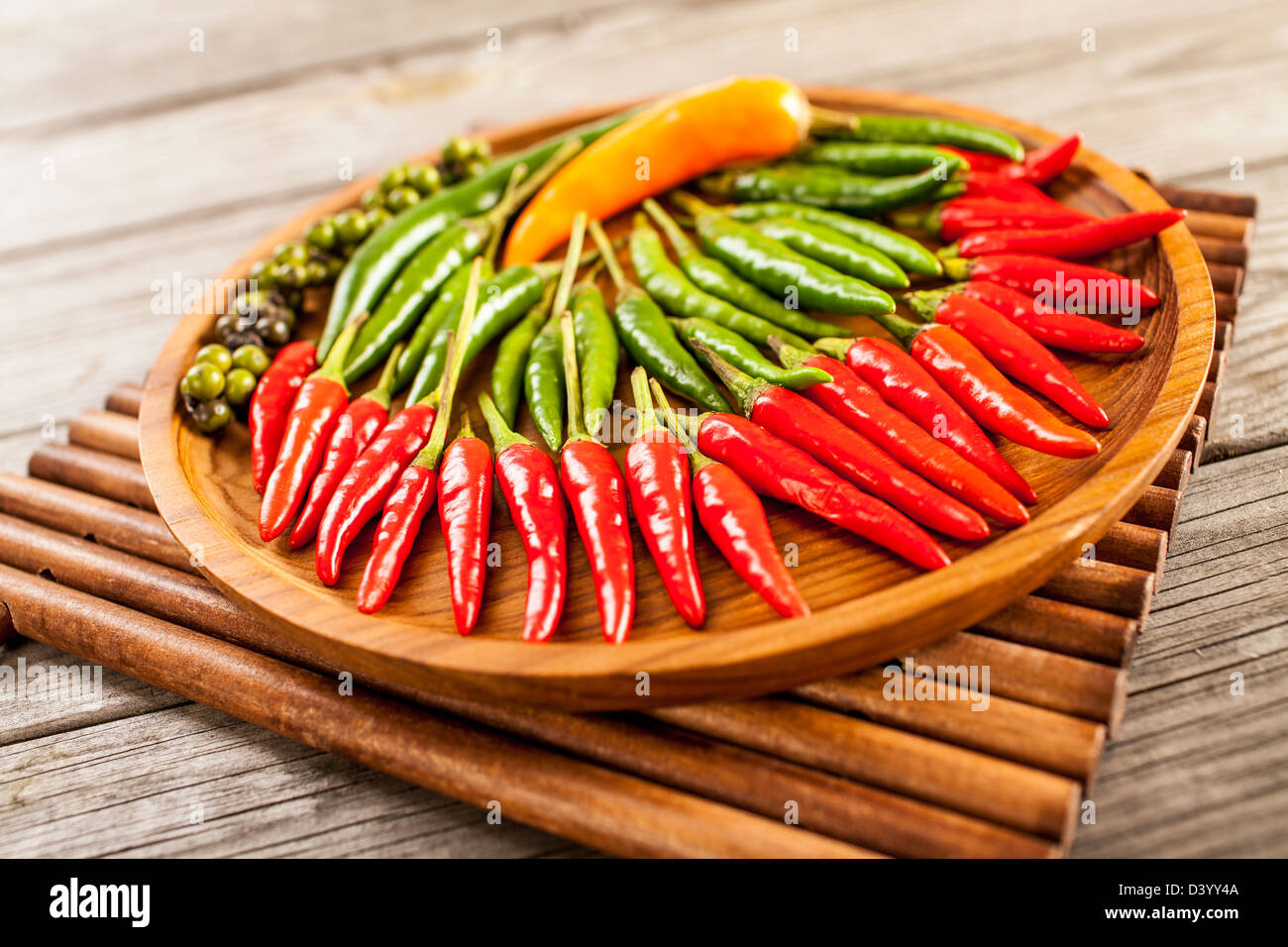Red chilli peppers and other pepper Stock Photo - Alamy