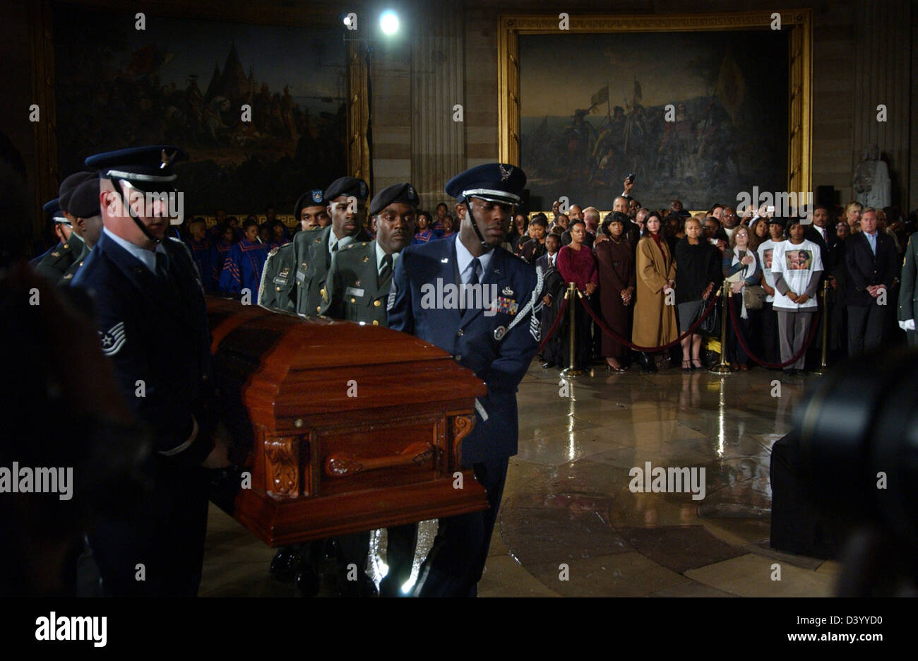 Civil Rights icon Rosa Parks lays in state during public viewing at the ...