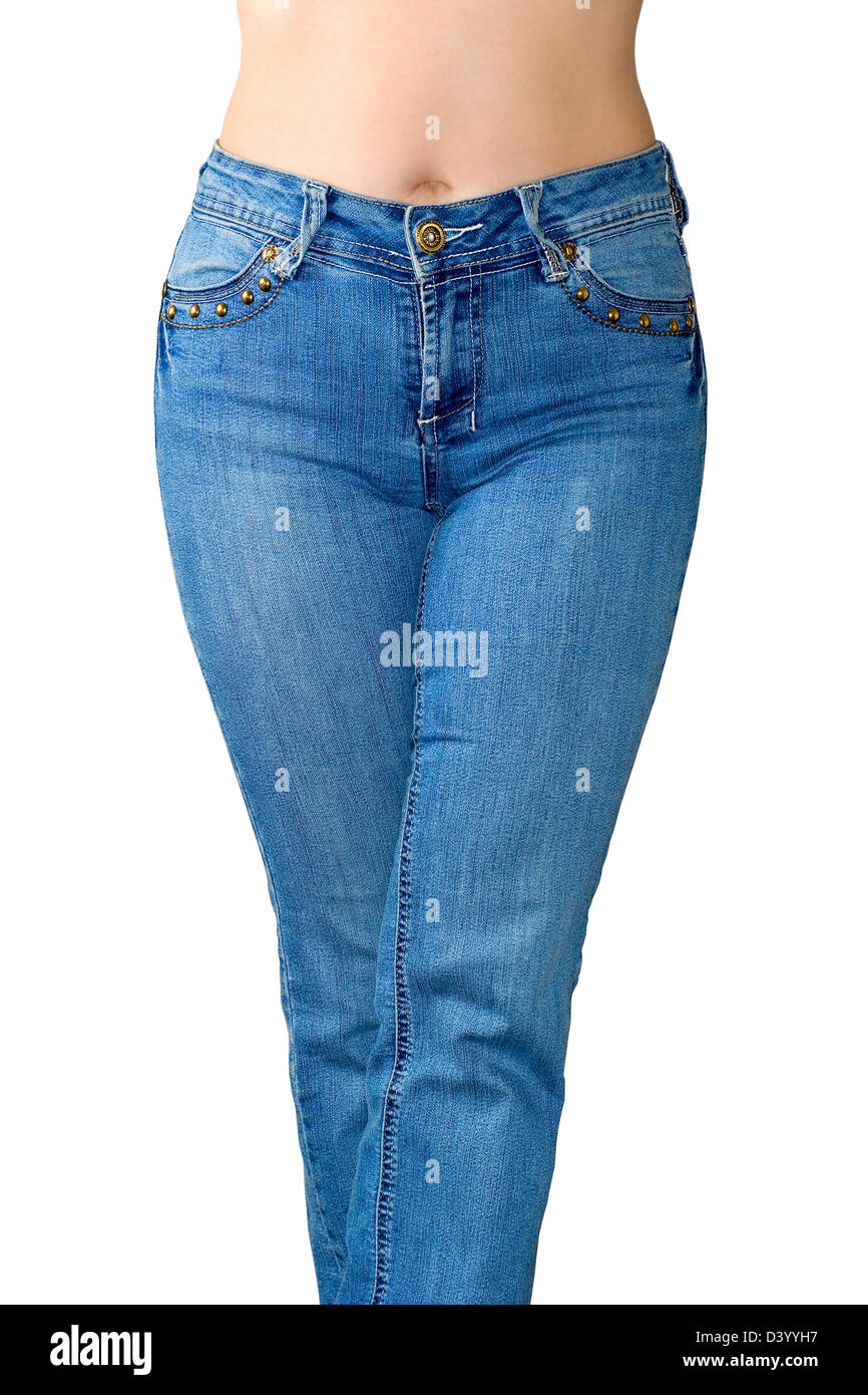 Blue jeans is the front view Stock Photo - Alamy