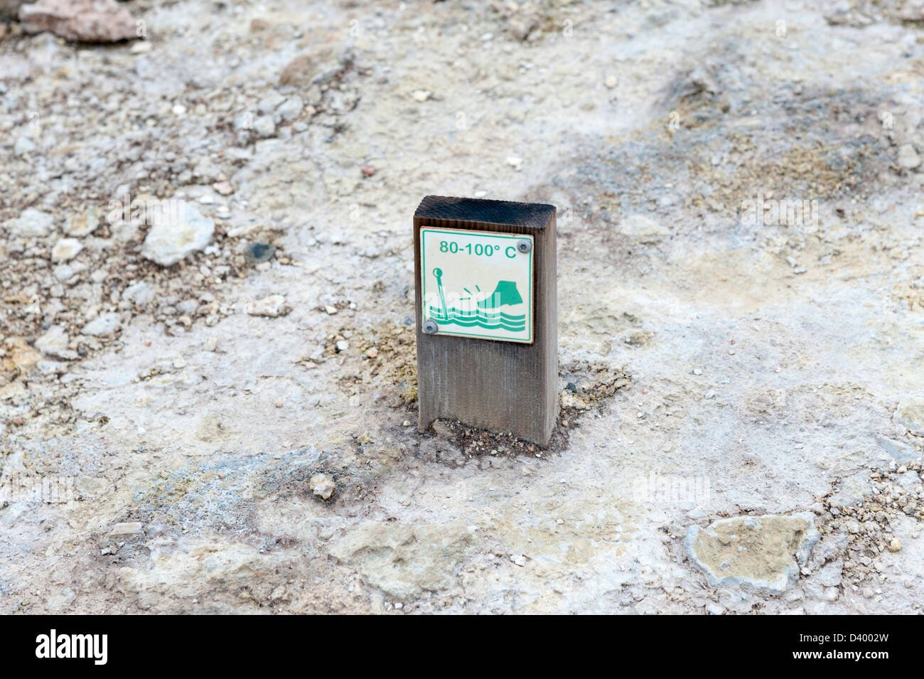 Keep off hot ground signs at Gunnuhver geothermal area Iceland Stock ...
